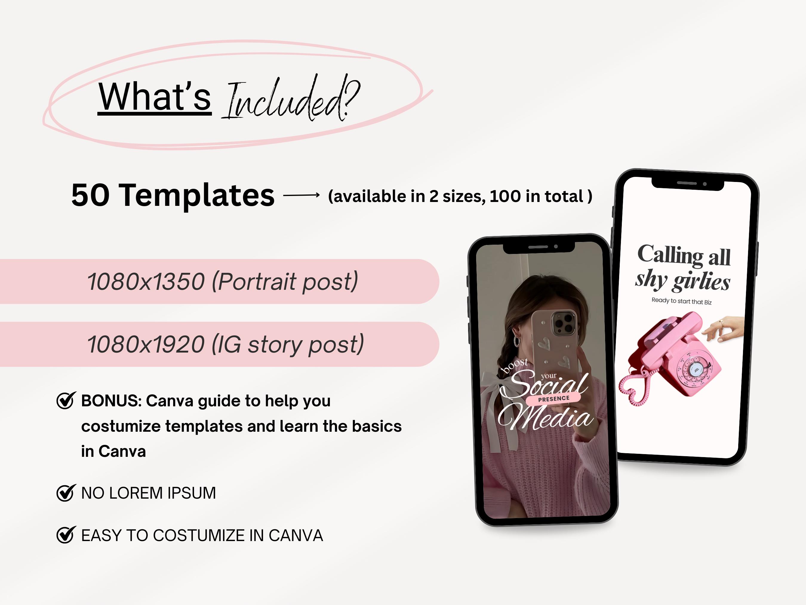 Pink Instagram Templates, Pink Template, Pink Instagram, Aesthetic ...
