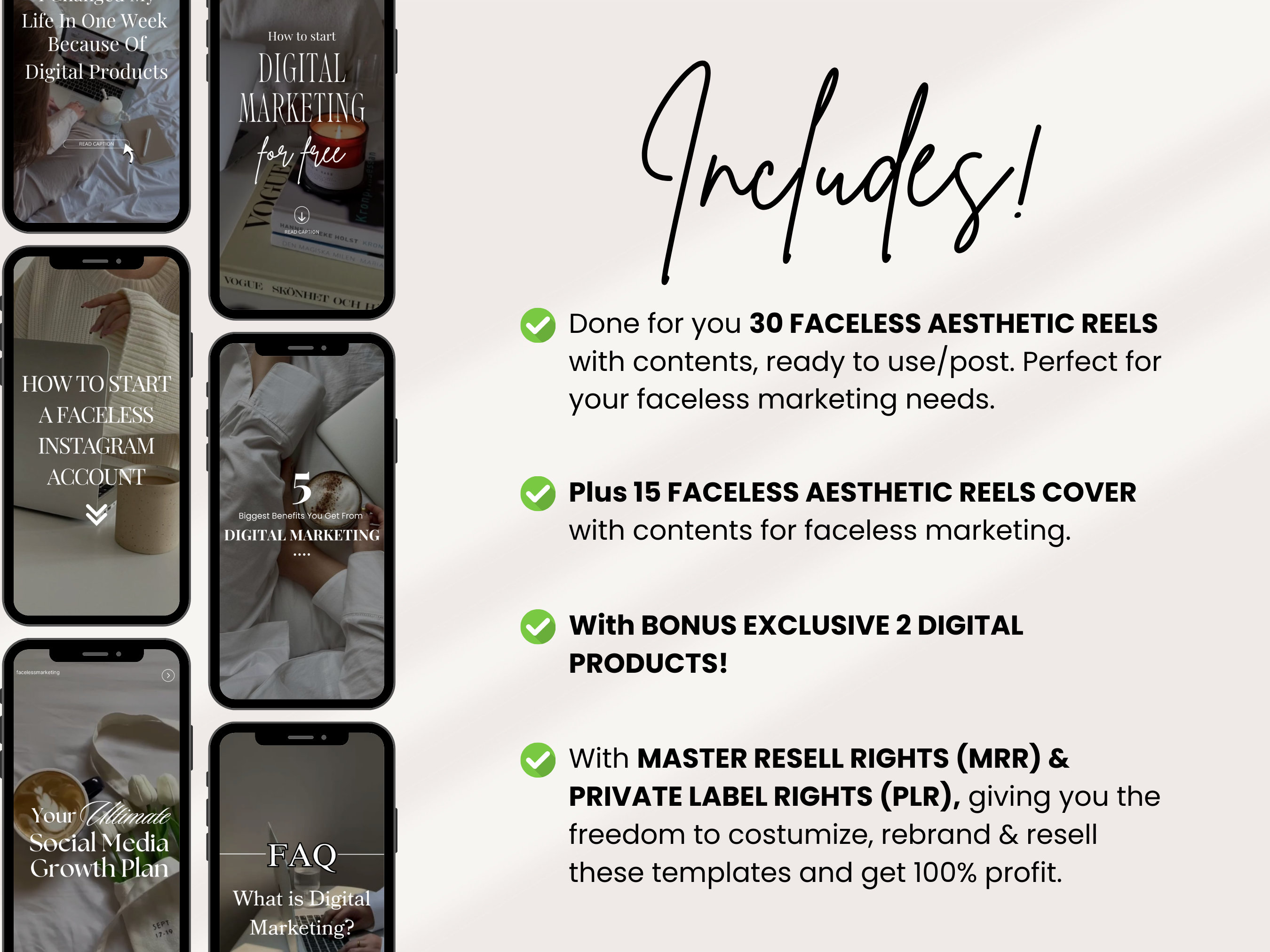 30 Faceless Aesthetic Reels With Contents, Plus 15 Faceless Aesthetic ...