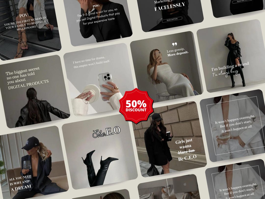 100 Faceless, Instagram Posts, Instagram Story, Faceless Marketing ...