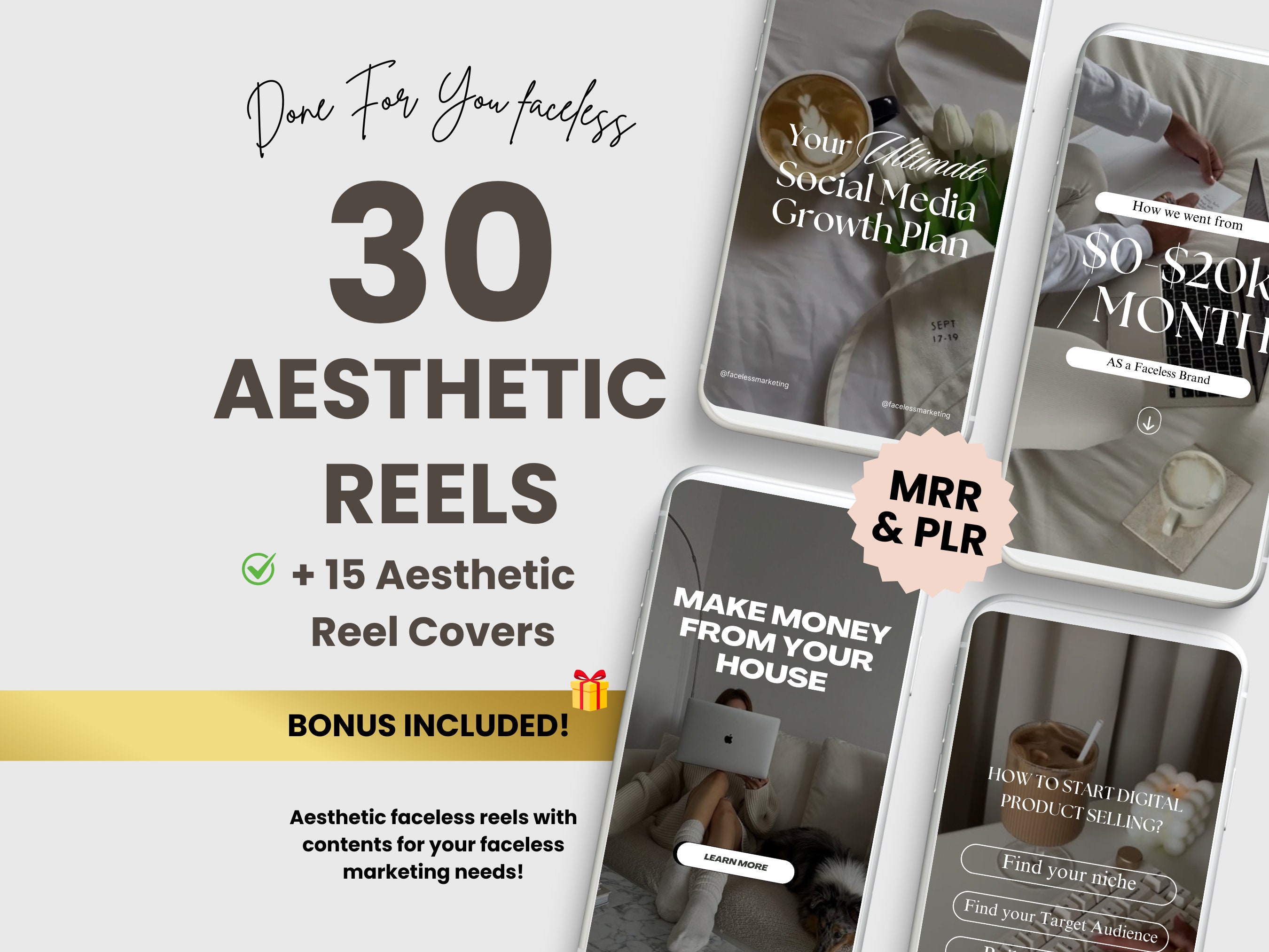 30 Faceless Aesthetic Reels With Contents, Plus 15 Faceless Aesthetic ...