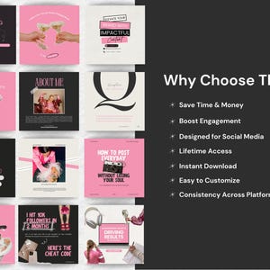 Pink Instagram Templates, Instagram Templates Canva, Bold Instagram ...