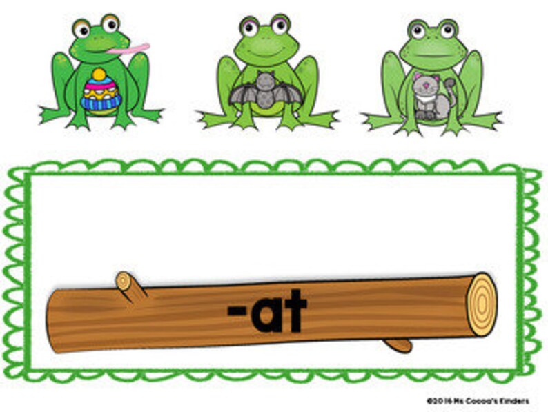 Ribbiting Phonics Fun: Short Vowel Word Families - Frogs on a Log - Etsy