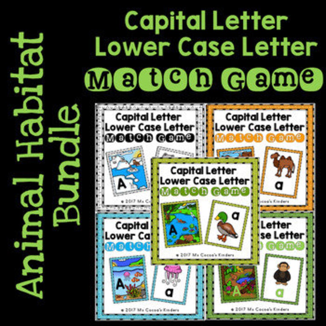 Alphabet Match Adventure: Animal Habitat Bundle - Capital and Lowercase ...