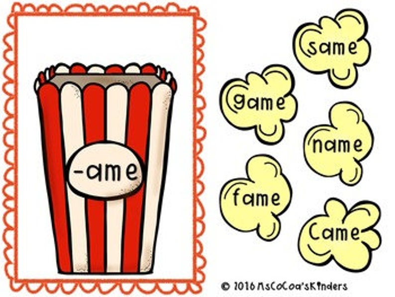 Long Vowel Delight: Word Families - Popcorn Edition - Etsy