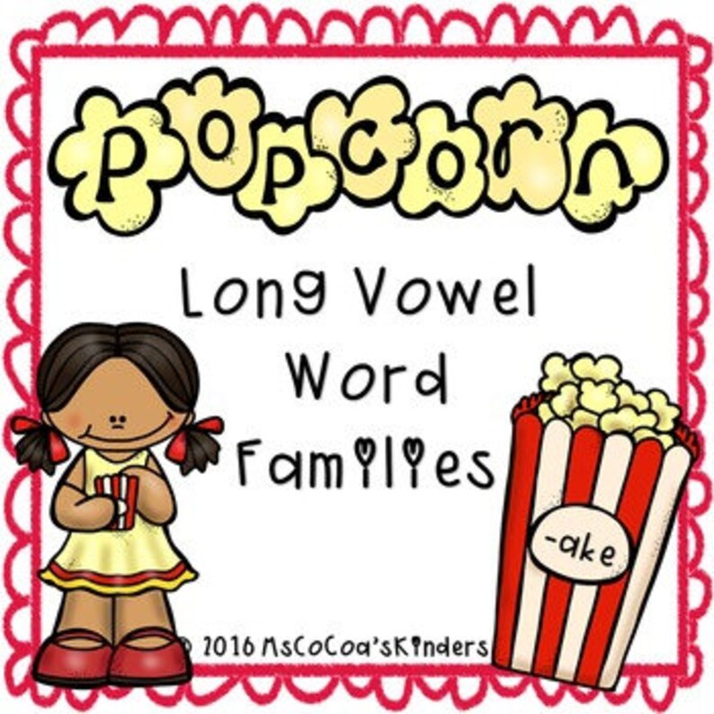 Long Vowel Delight: Word Families - Popcorn Edition - Etsy