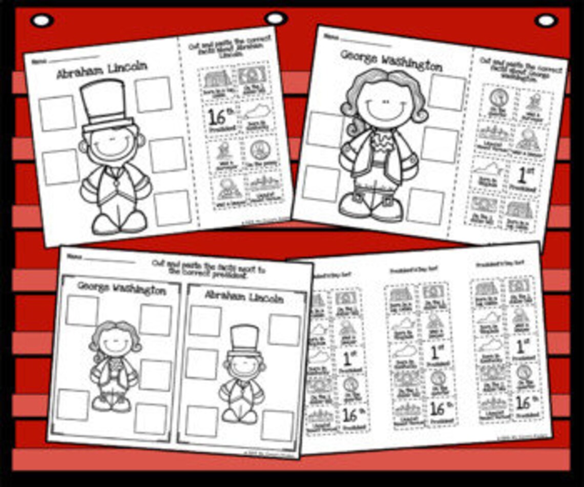 Presidential Learning Fun: President's Day Sort With Easy Cut-and-paste ...