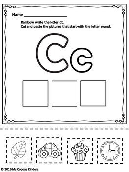 Sound Starters: Beginning Sounds - Cut and Paste Activities - Etsy