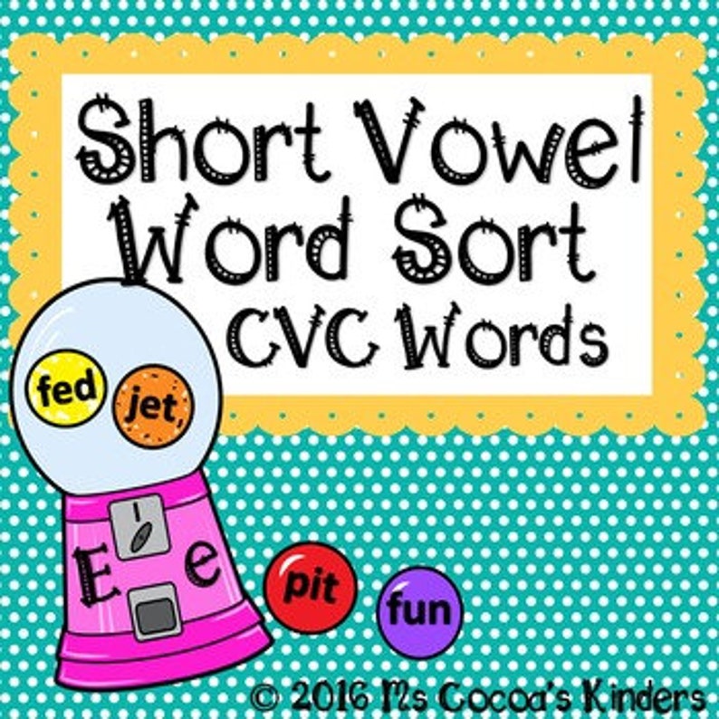 Phonics Fun: Short Vowel Word Sort CVC Words - Etsy