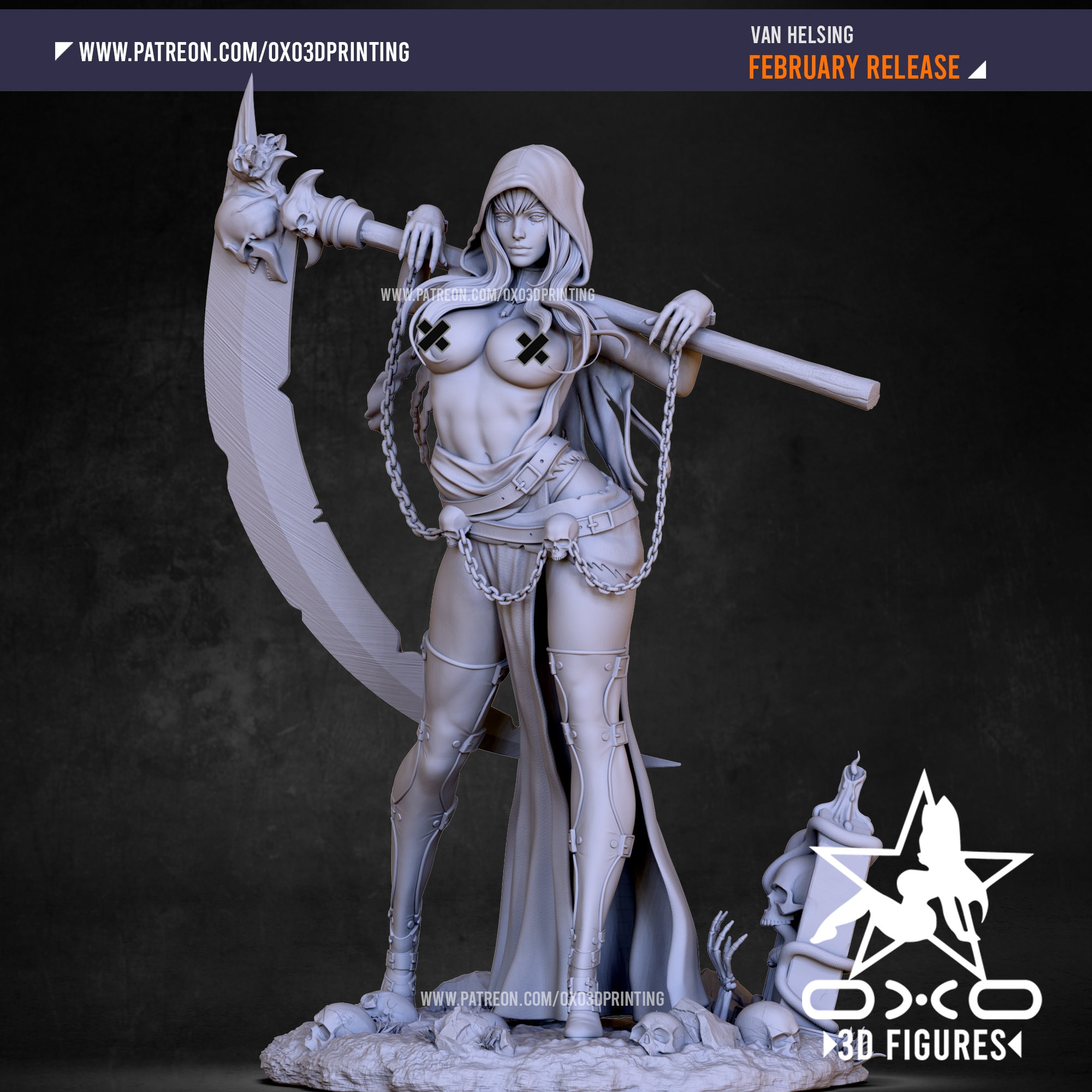 Van Helsing Pinup Figure, SFW/ NSFW Miniature, Unpainted Resin Sculpture, Display Model for ...