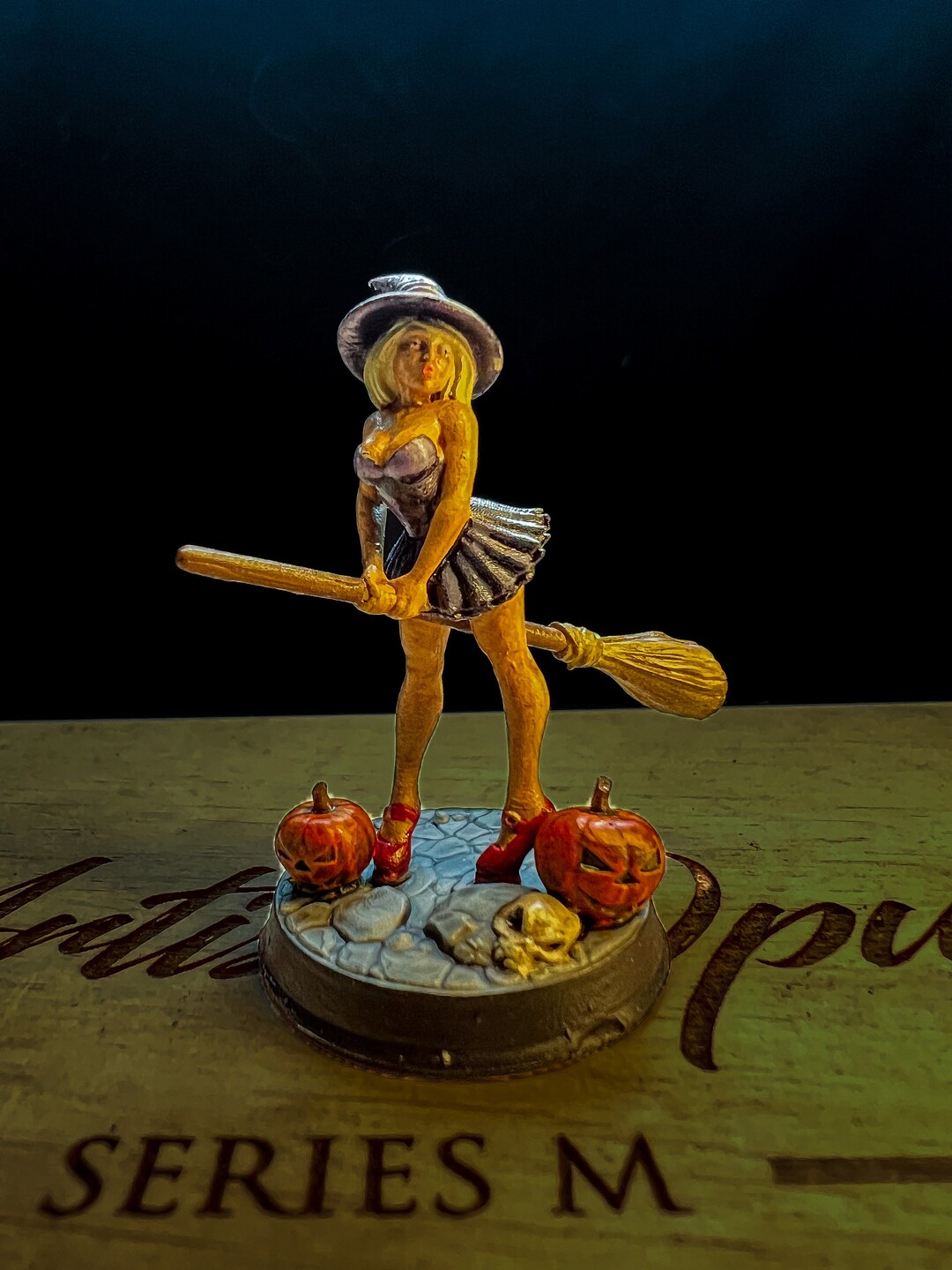 Hand Painted Cute Witch Pinup Miniature, SFW Mini, 32mm, Painted Resin ...