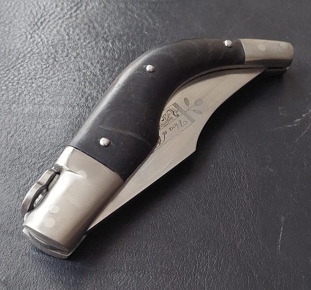 Cuchillo Navaja Flamenco Capaora Español Cachas Genuinas de Roble de ...