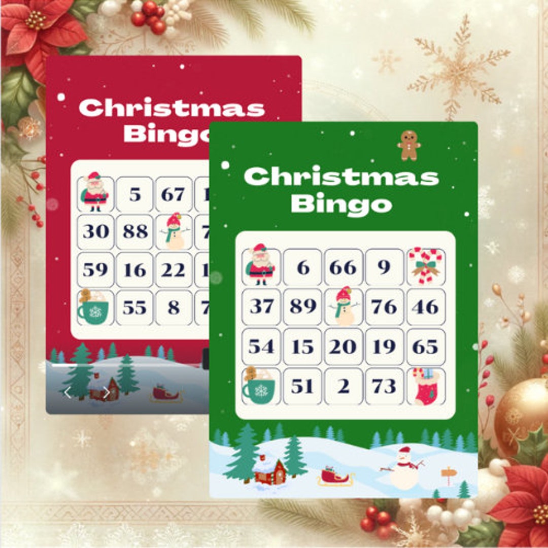 Christmas Bingo Cards Unique Digital Bingo Cards for Family Parties ...