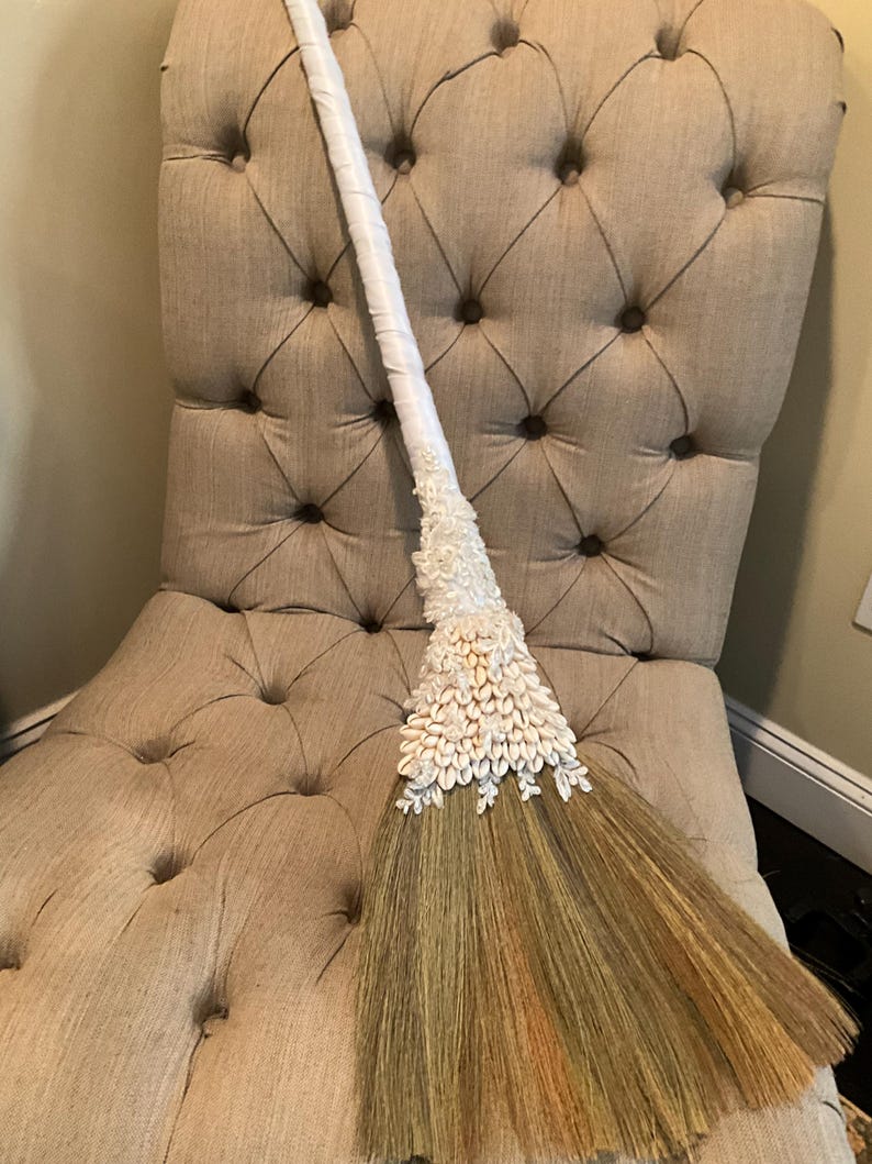 Wedding Jumping Broom - Cowrie Shells - Etsy