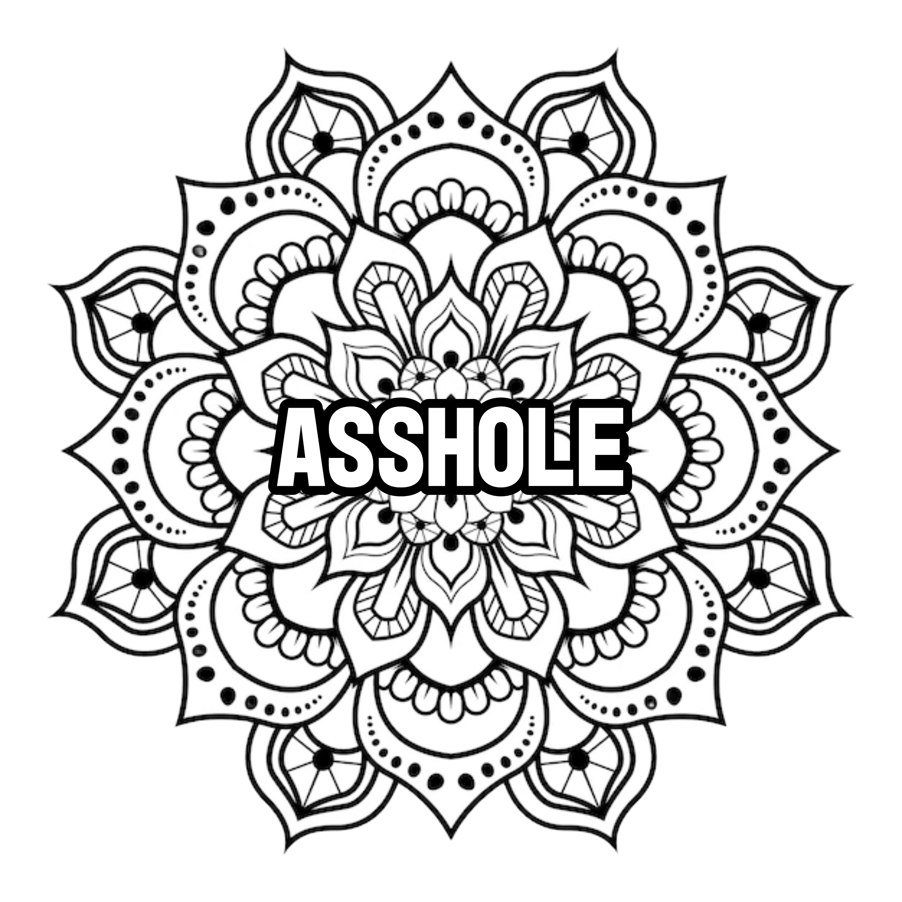 Cuss Word Coloring Page asshole Funny Color Page Digital - Etsy