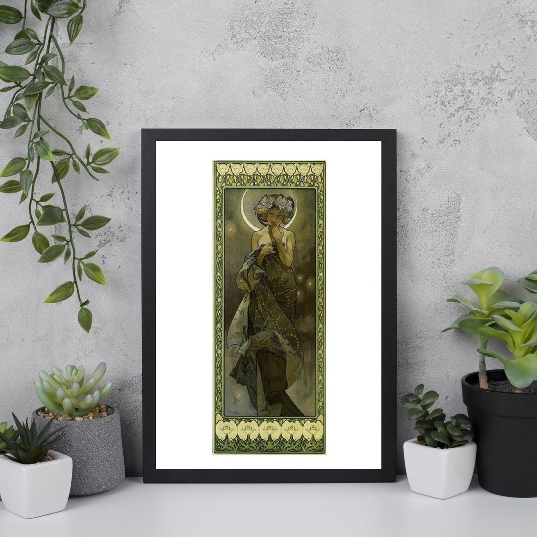 Alfons Mucha Print - the Moon - Mucha Poster | Wall Art | Famous ...