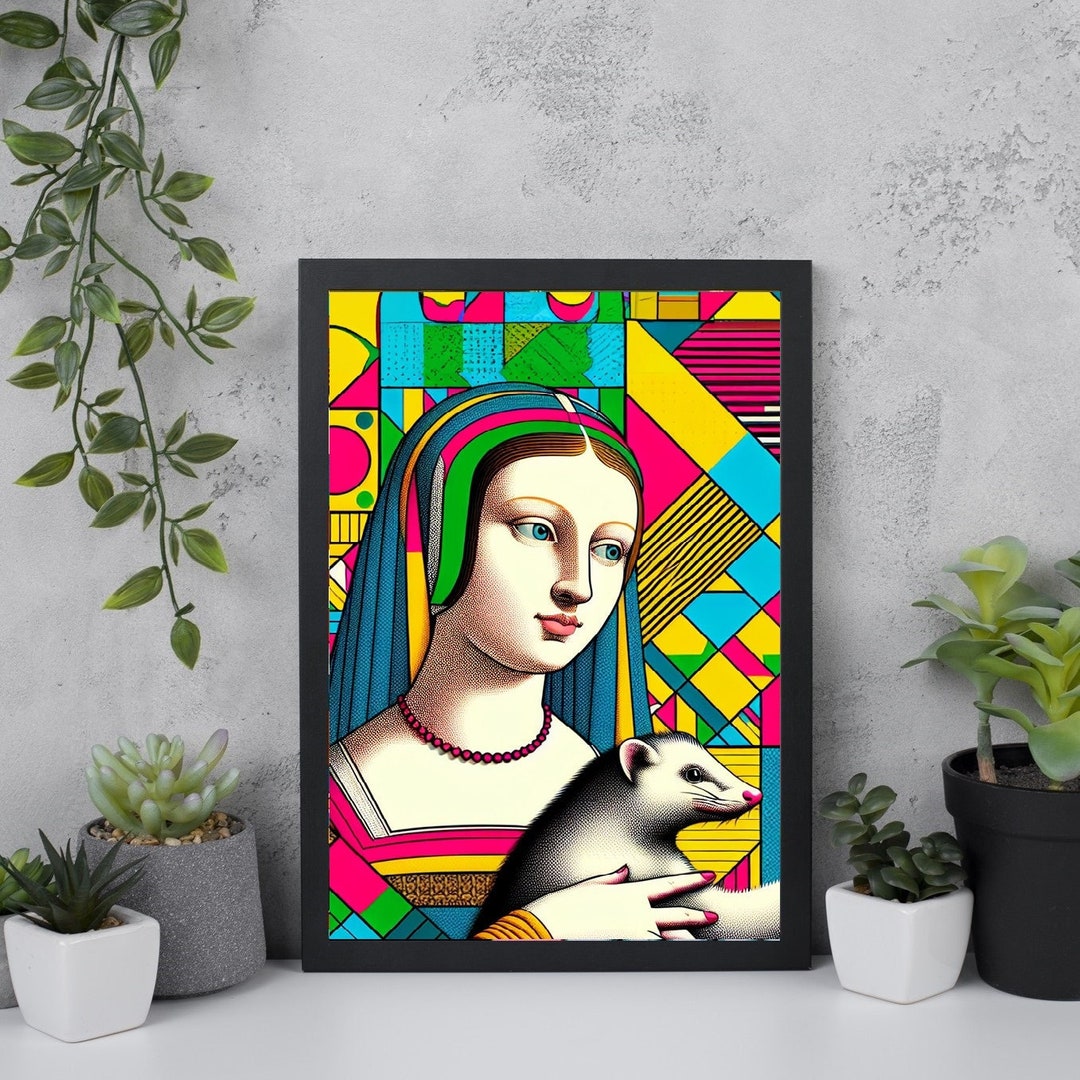 Lady With an Ermine Print: Da Vinci Pop Art Poster - Etsy