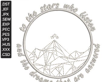 ACOTAR Velaris, Moon, Stars, Embroidery Design Files Fantasy Book ...