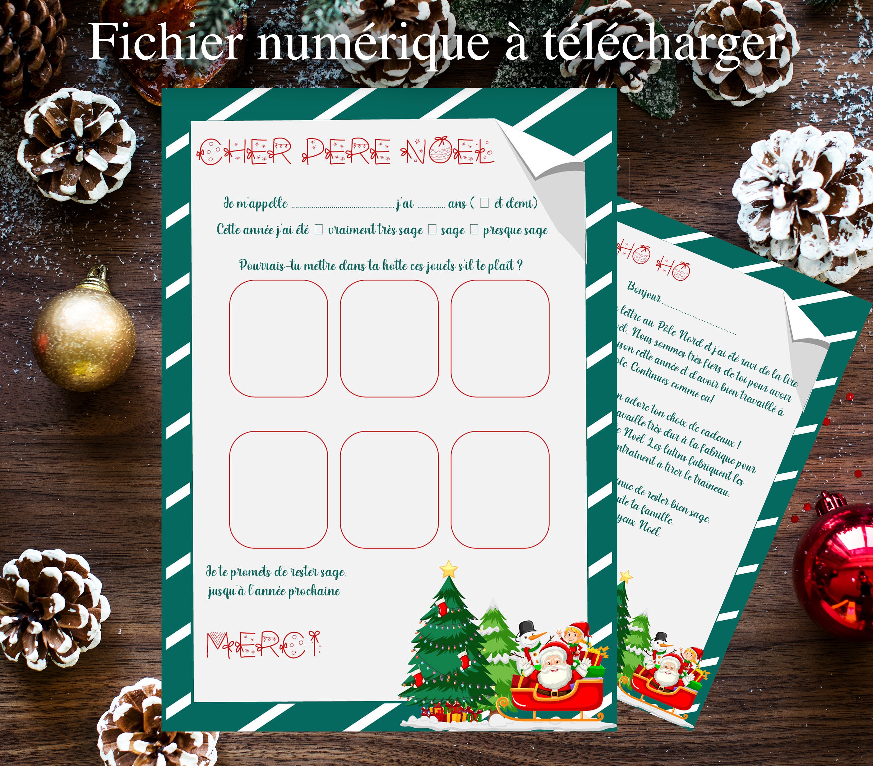 Letter to Santa Claus and His Response digital Kit - Etsy
