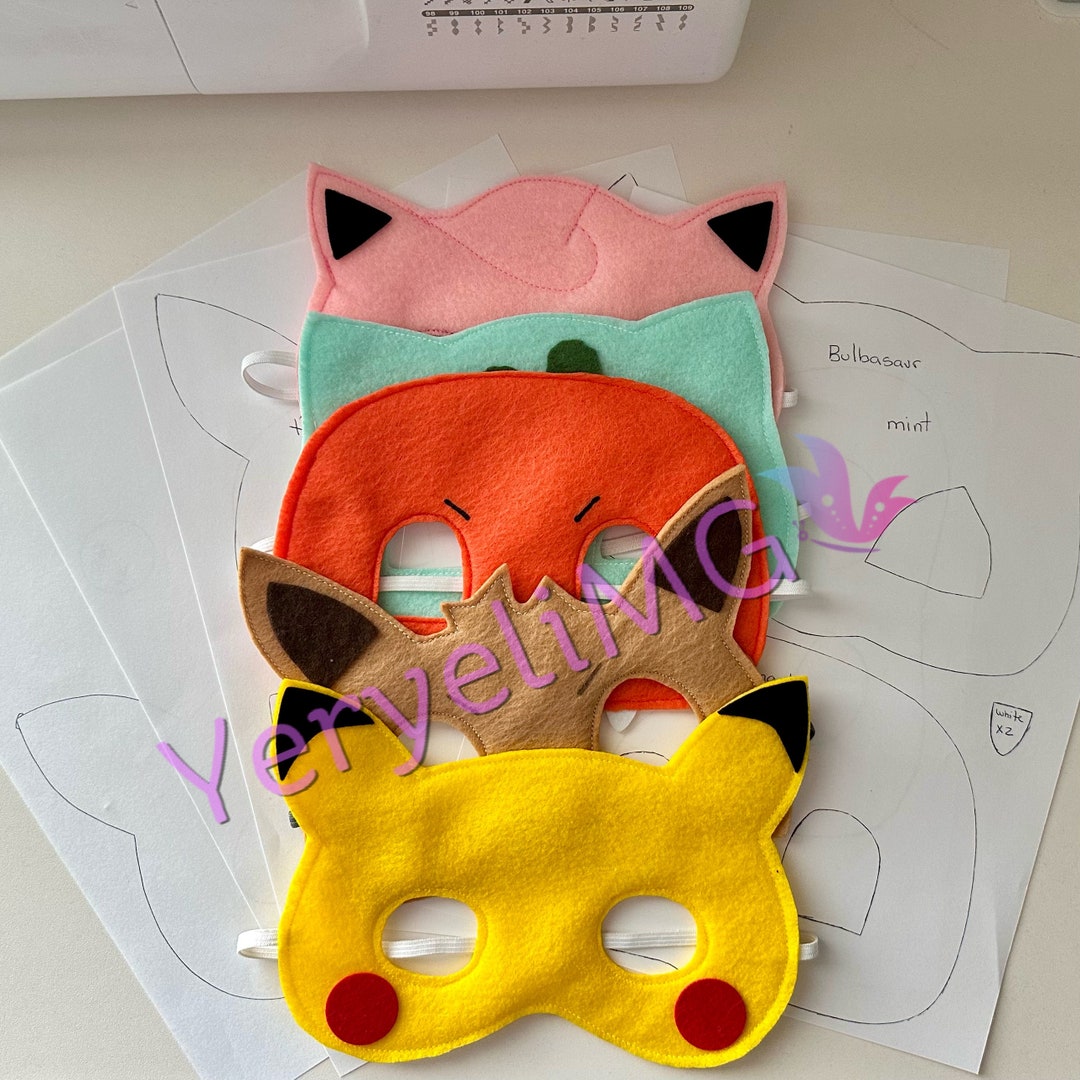 Moldes de Pokemon / Máscaras / Patrones / Pikachu / Descargable / Solo ...