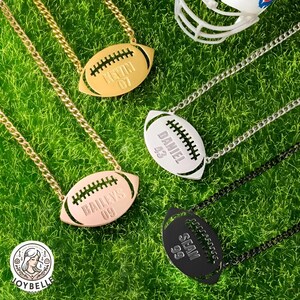 Personalized Football Name Necklace, Custom Stainless Steel American ...