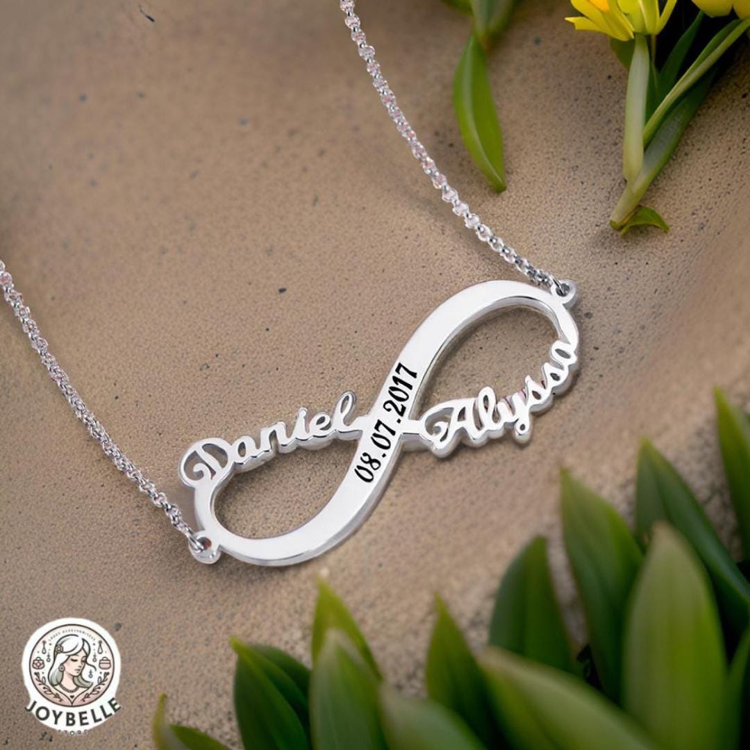 Personalized Infinity Name Necklace Custom Sterling Silver 925 Engrave ...