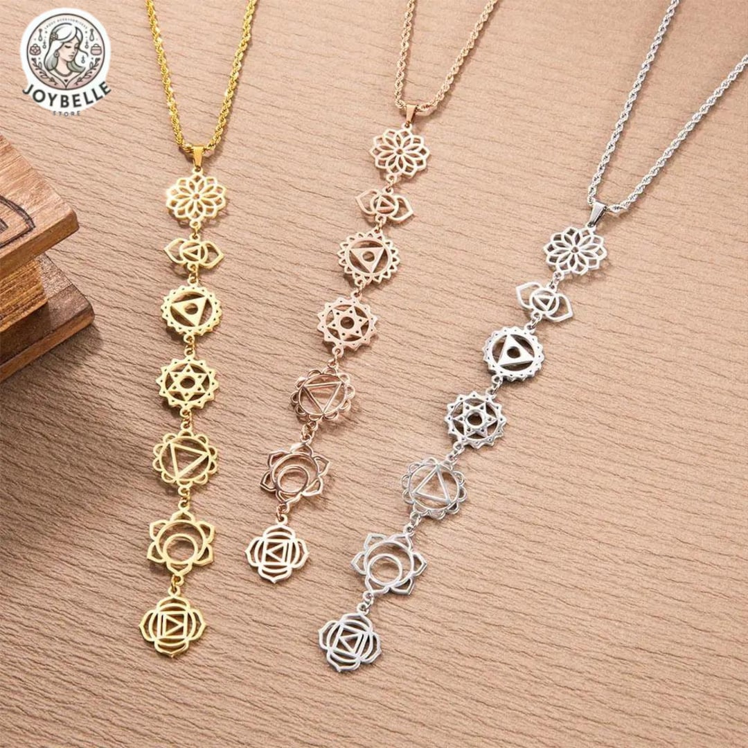 Dainty 7 Chakra Necklace - Stainless Steel Beauty Infused With ...