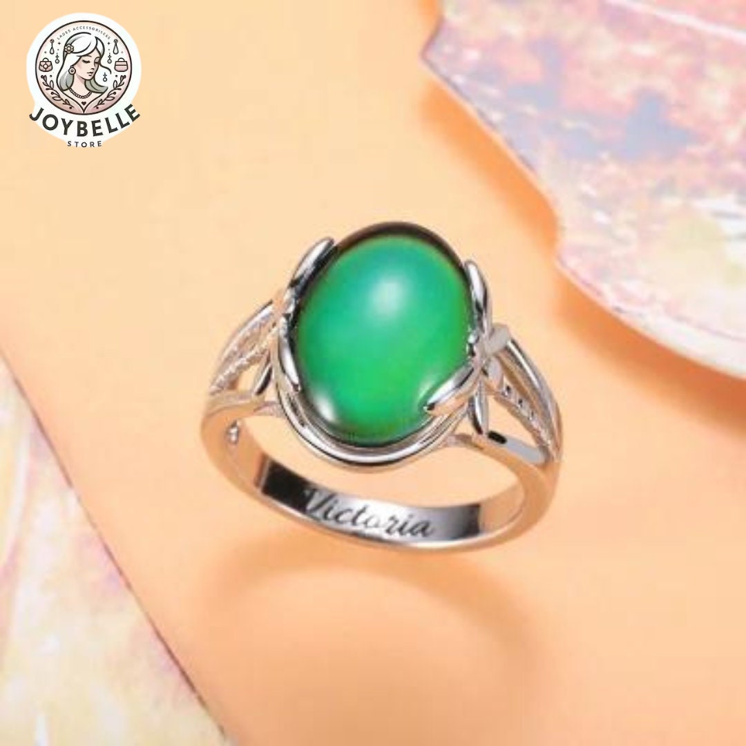 Color Changing Mood Ring, Sterling Silver 925, Personalized Gift for ...