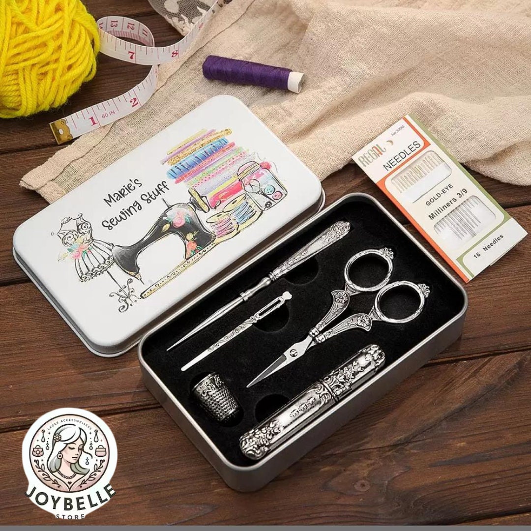 Antique Vintage Embroidery Scissors Kit, European Sewing Box Set ...