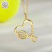 Personalized Sterling Silver Tennis Racket Necklace Custom Name Pendant ...