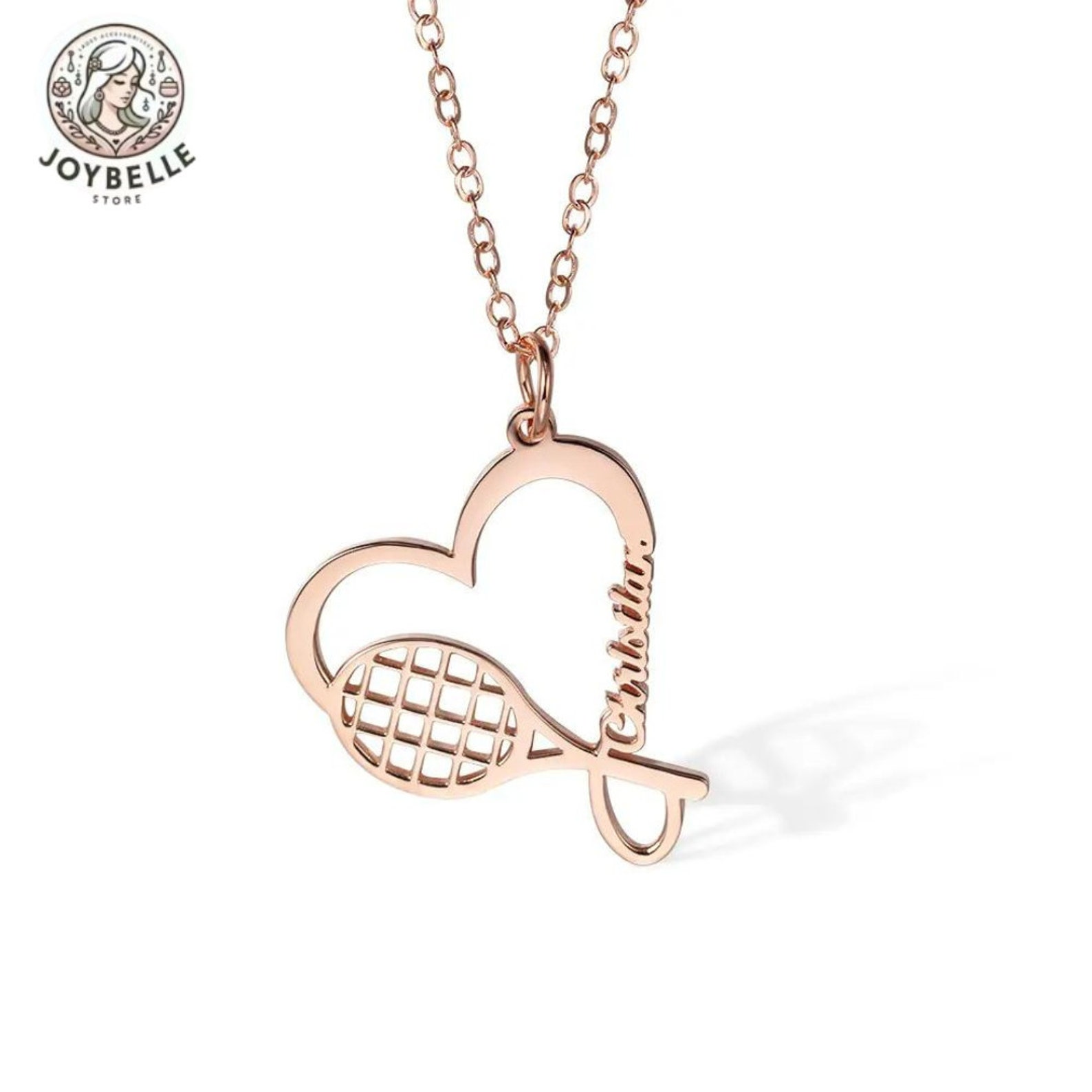 Personalized Sterling Silver Tennis Racket Necklace Custom Name Pendant ...