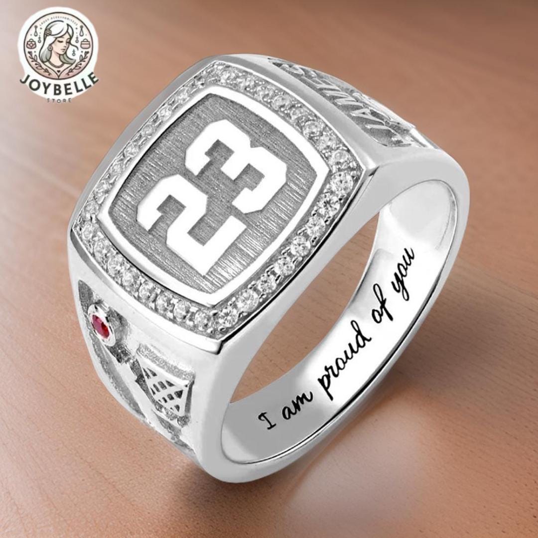 Personalized Basketball Signet Ring Sterling Silver With Custom ...