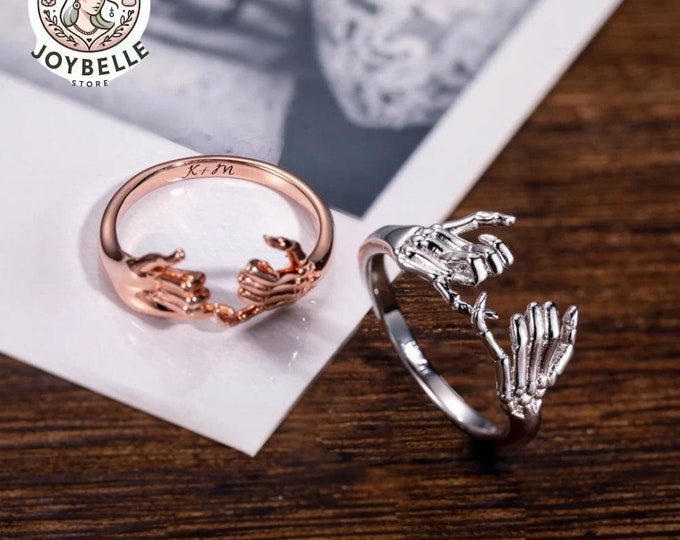 Custom Pinky Promise Ring, Personalized Engraved Band, Romantic Jewelry ...