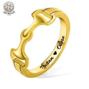 Personalized Snaffle Bit Horse Ring Sterling Silver 925/brass, Custom ...