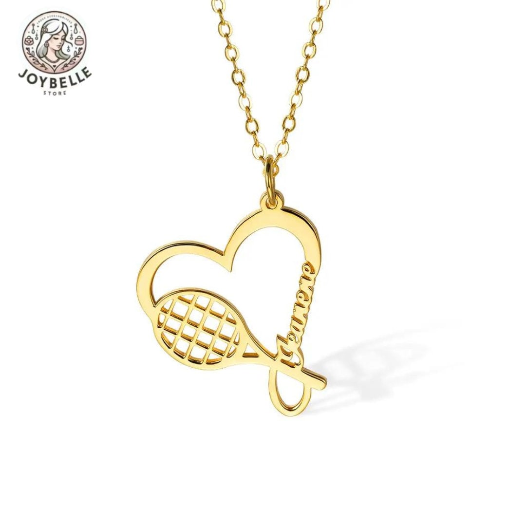 Personalized Sterling Silver Tennis Racket Necklace Custom Name Pendant ...