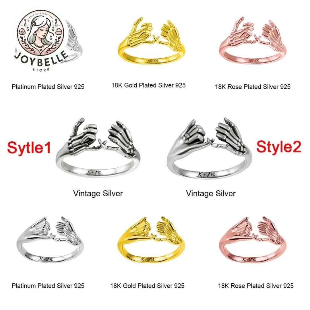 Custom Pinky Promise Ring, Personalized Engraved Band, Romantic Jewelry ...