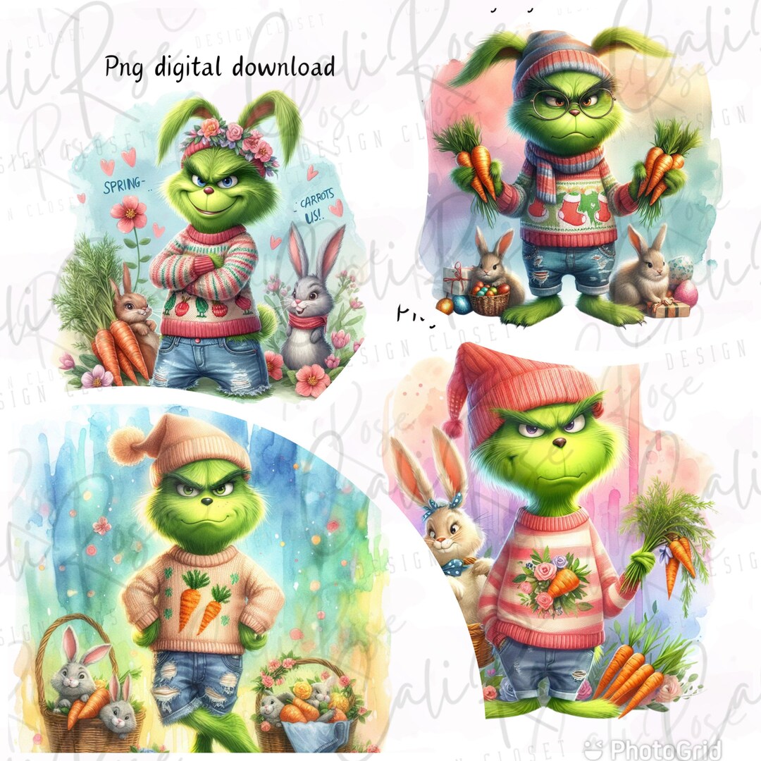 4 Easter Grinch Pngs Digital Downloads Sublimation Pngs, Downloadable ...