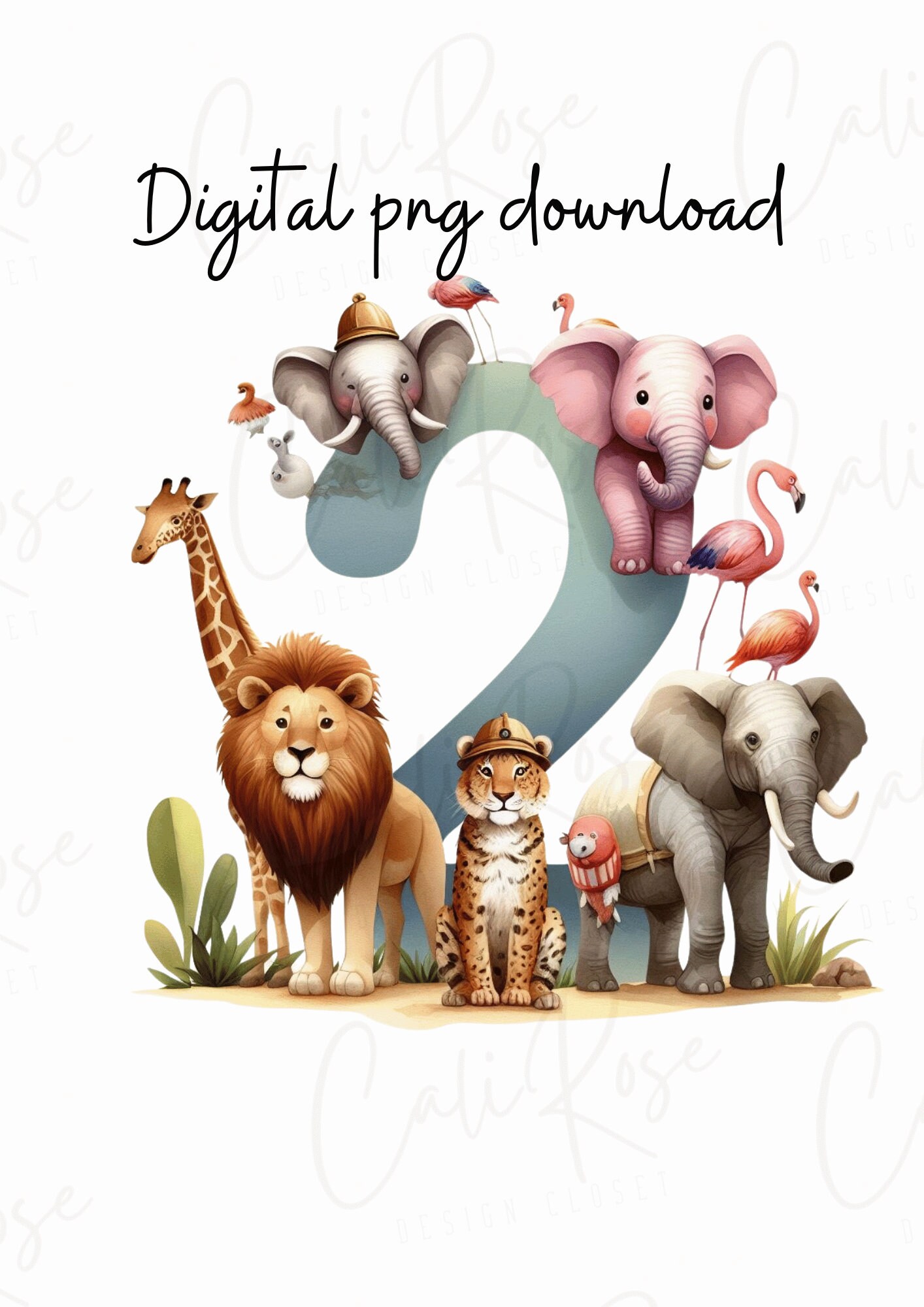Cute Safari Animal Numbers 1-10 Png Digital Downloads Png Sublimation ...