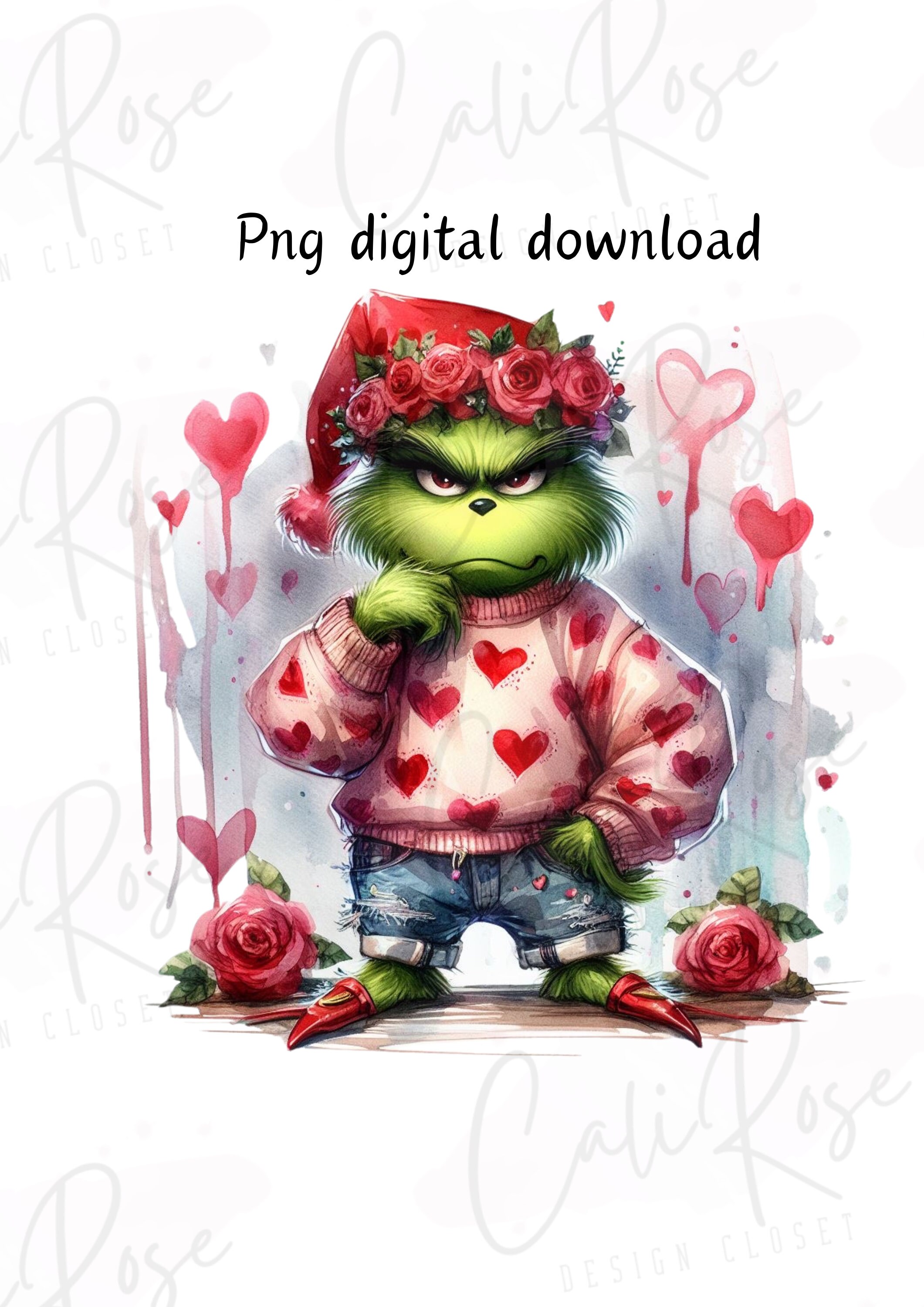 5 Grinch Valentines Pngs Digital Download File Sublimation Print Pngs Etsy
