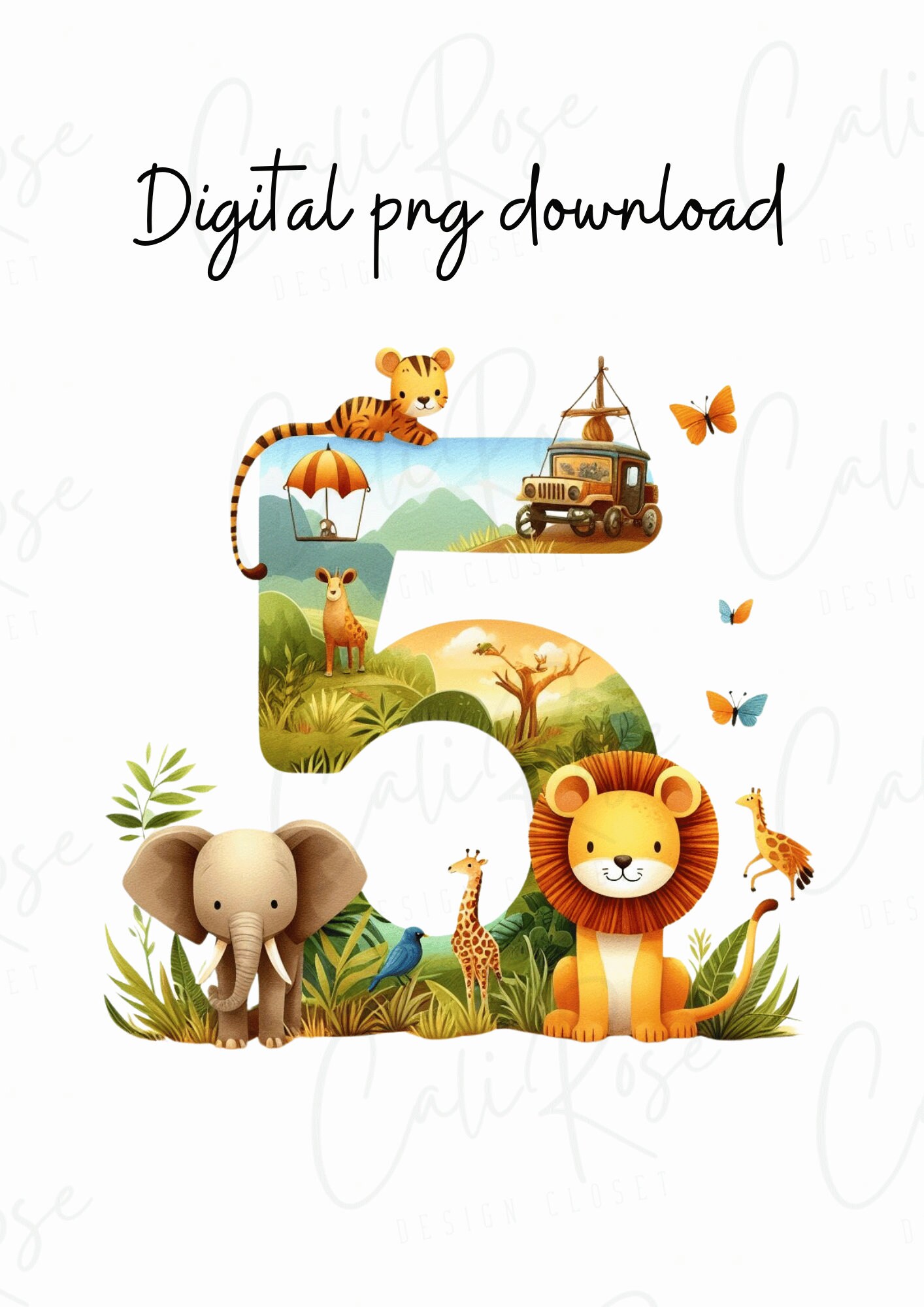Cute Safari Animal Numbers 1-10 Png Digital Downloads Png Sublimation ...