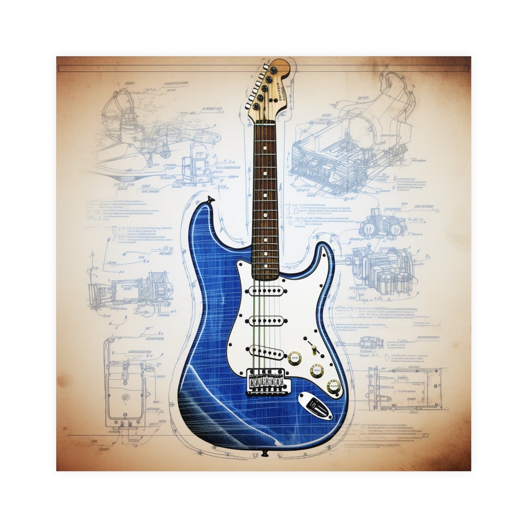 Fender Stratocaster Guitar Hand Drawn Poster - Etsy