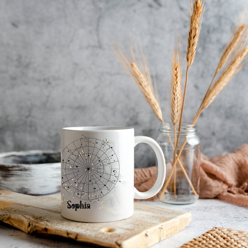 Personalized Zodiac Mug With Name, Custom Astrology Coffee Cup, Unique ...