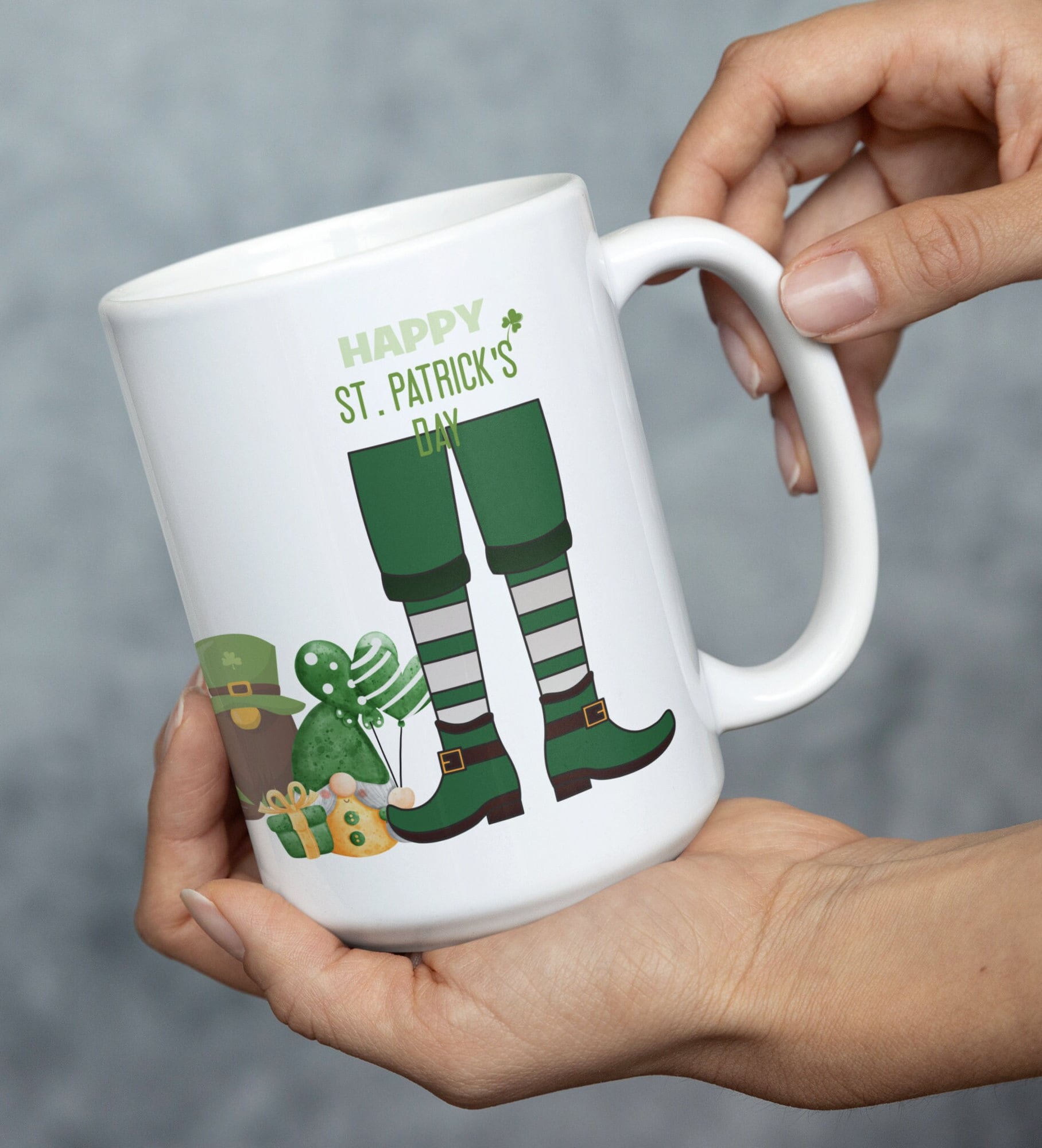 Saint Patricks Day Mug, Shamrock Colorful Beverage Cup, Shamrock Mug ...