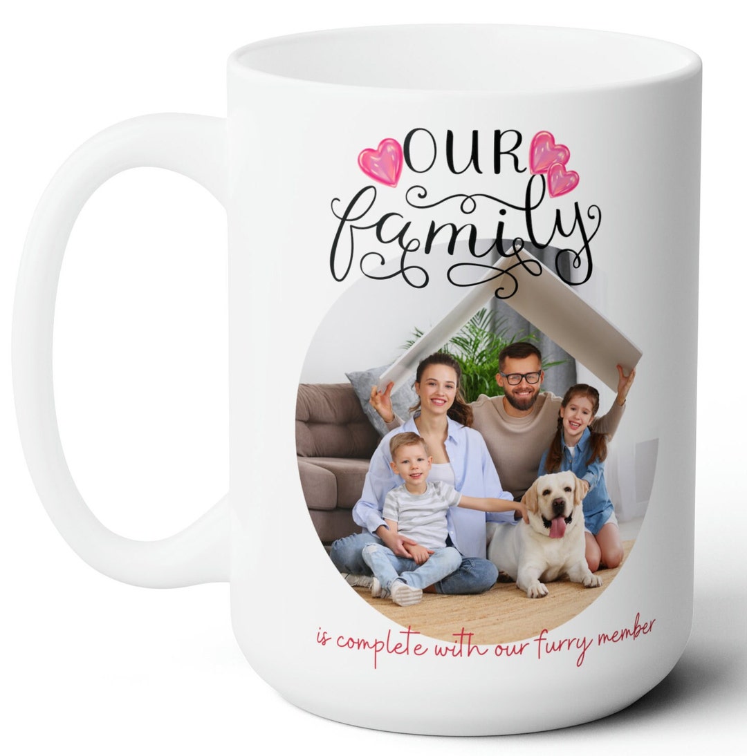 Personalized Mug Family Portrait Mug Family With Dog Family Coffee Mug ...