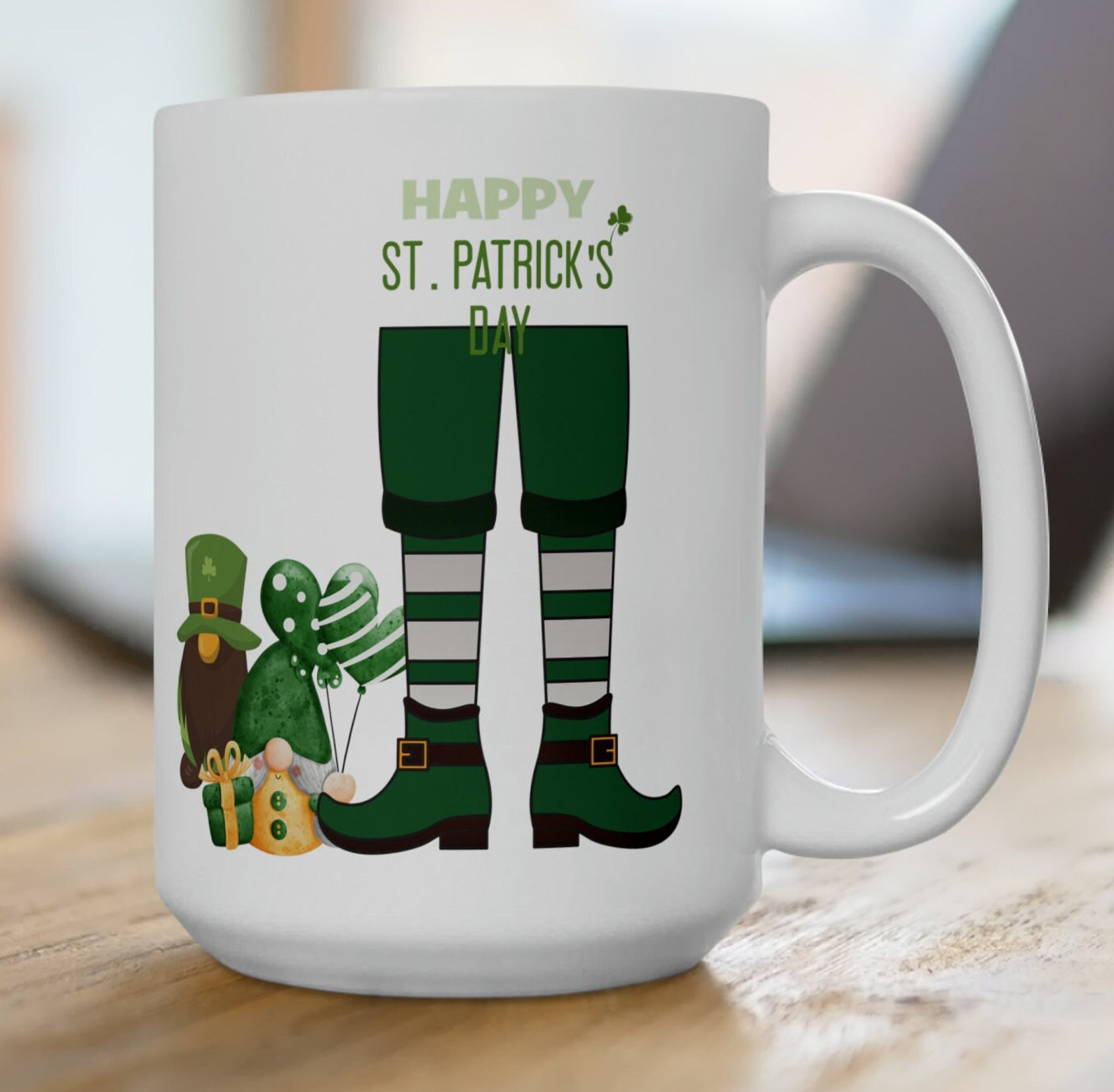 Saint Patricks Day Mug, Shamrock Colorful Beverage Cup, Shamrock Mug ...