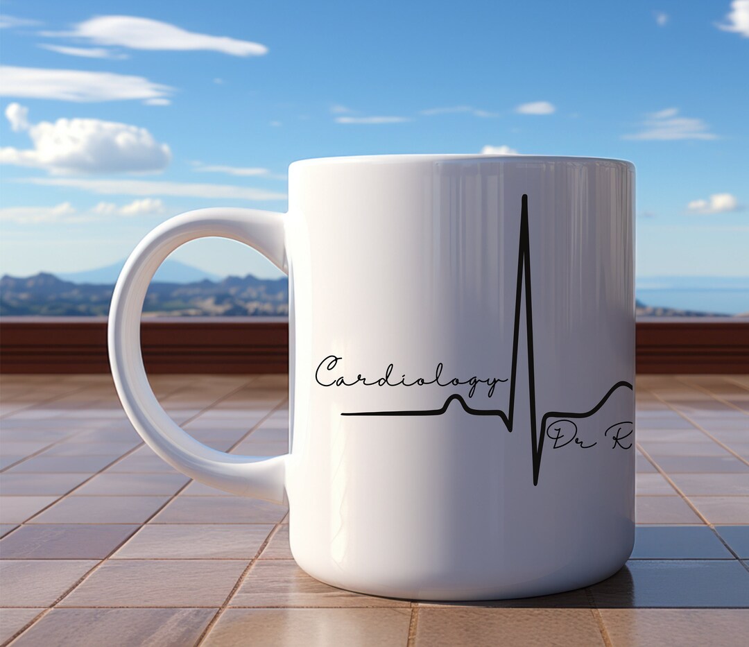Personalized Cardiology Mug EKG Heartbeat Design for Doctors, Custom ...