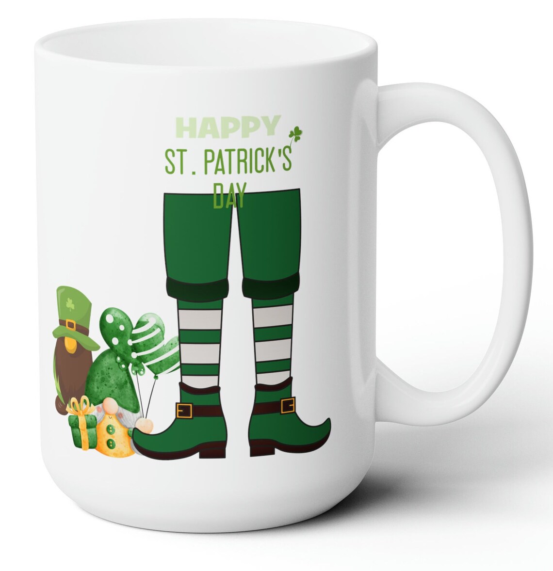 Saint Patricks Day Mug, Shamrock Colorful Beverage Cup, Shamrock Mug ...