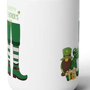 Saint Patricks Day Mug, Shamrock Colorful Beverage Cup, Shamrock Mug ...
