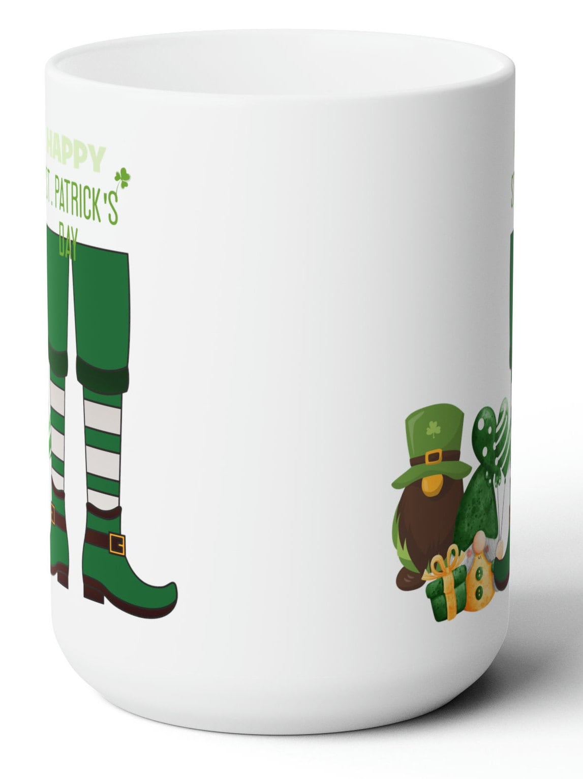 Saint Patricks Day Mug, Shamrock Colorful Beverage Cup, Shamrock Mug ...