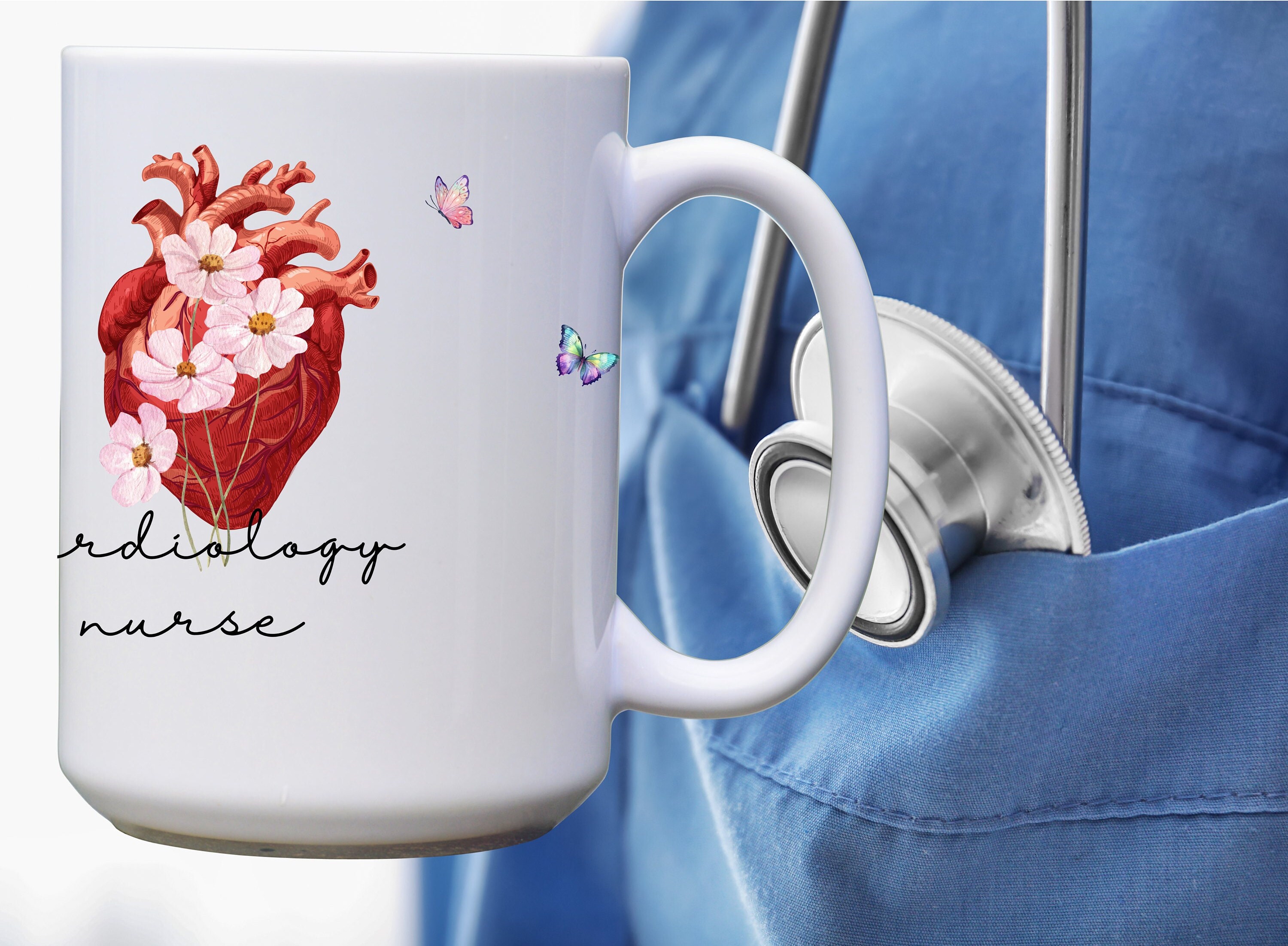 Cardiology Nurse Mug Heartbeat Design Coffee Cup Perfect for Medical ...