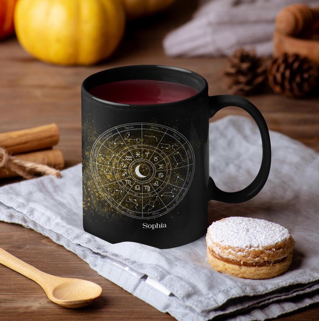 Personalized Zodiac Mug With Name, Custom Astrology Coffee Cup, Unique ...